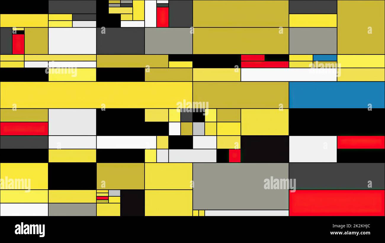 Colorful rectangles mondrian style art illustration Stock Photo - Alamy