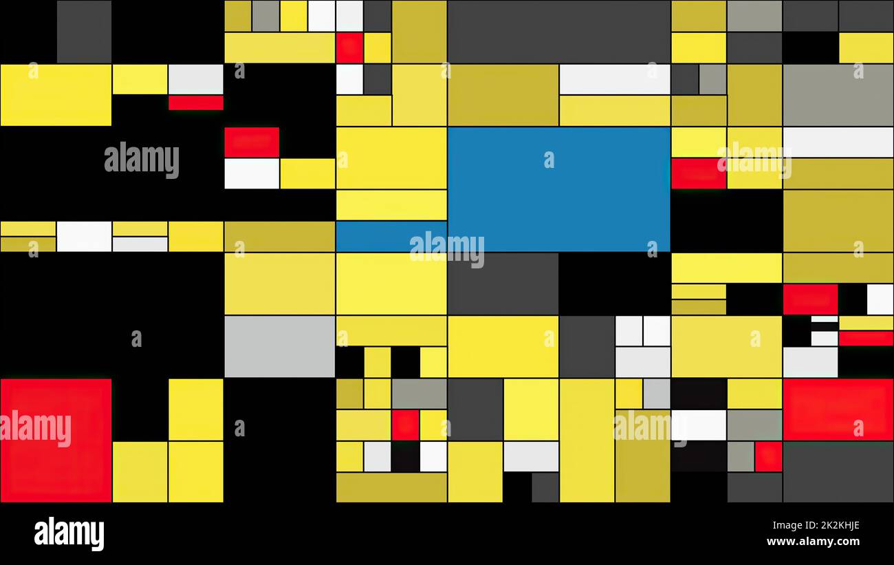 Colorful rectangles mondrian style art illustration Stock Photo - Alamy
