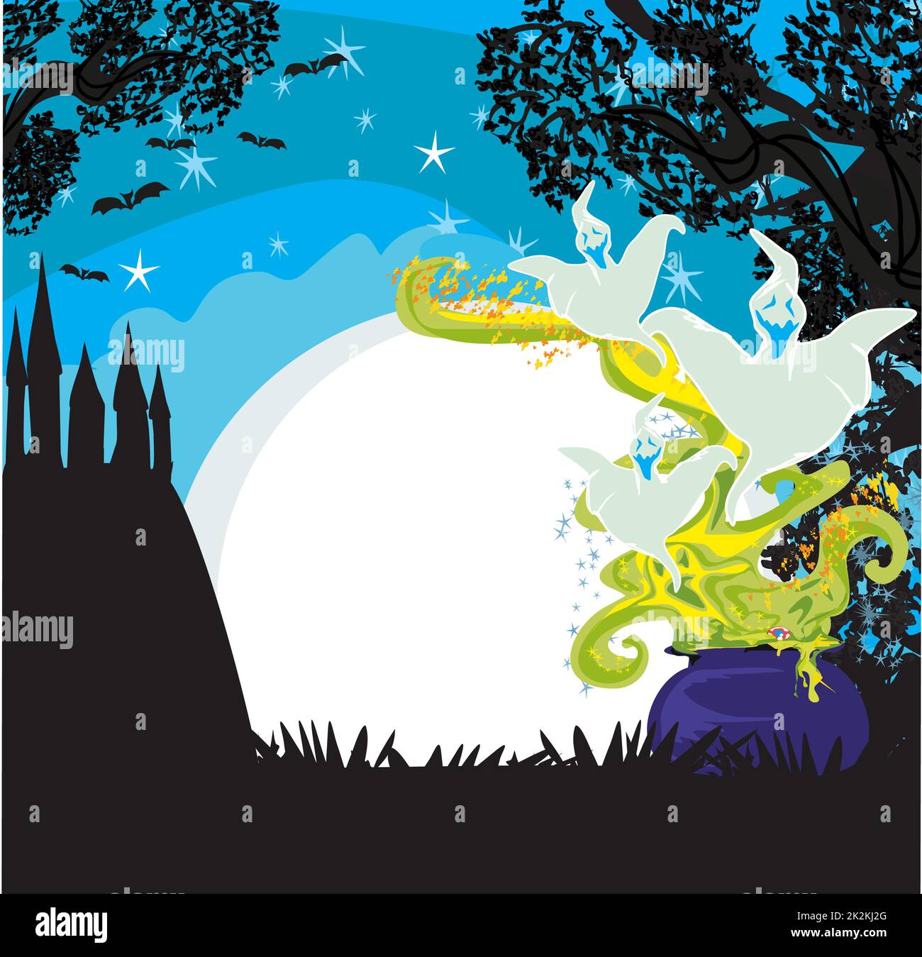 Cauldron with a boiling magic potion Stock Photo - Alamy