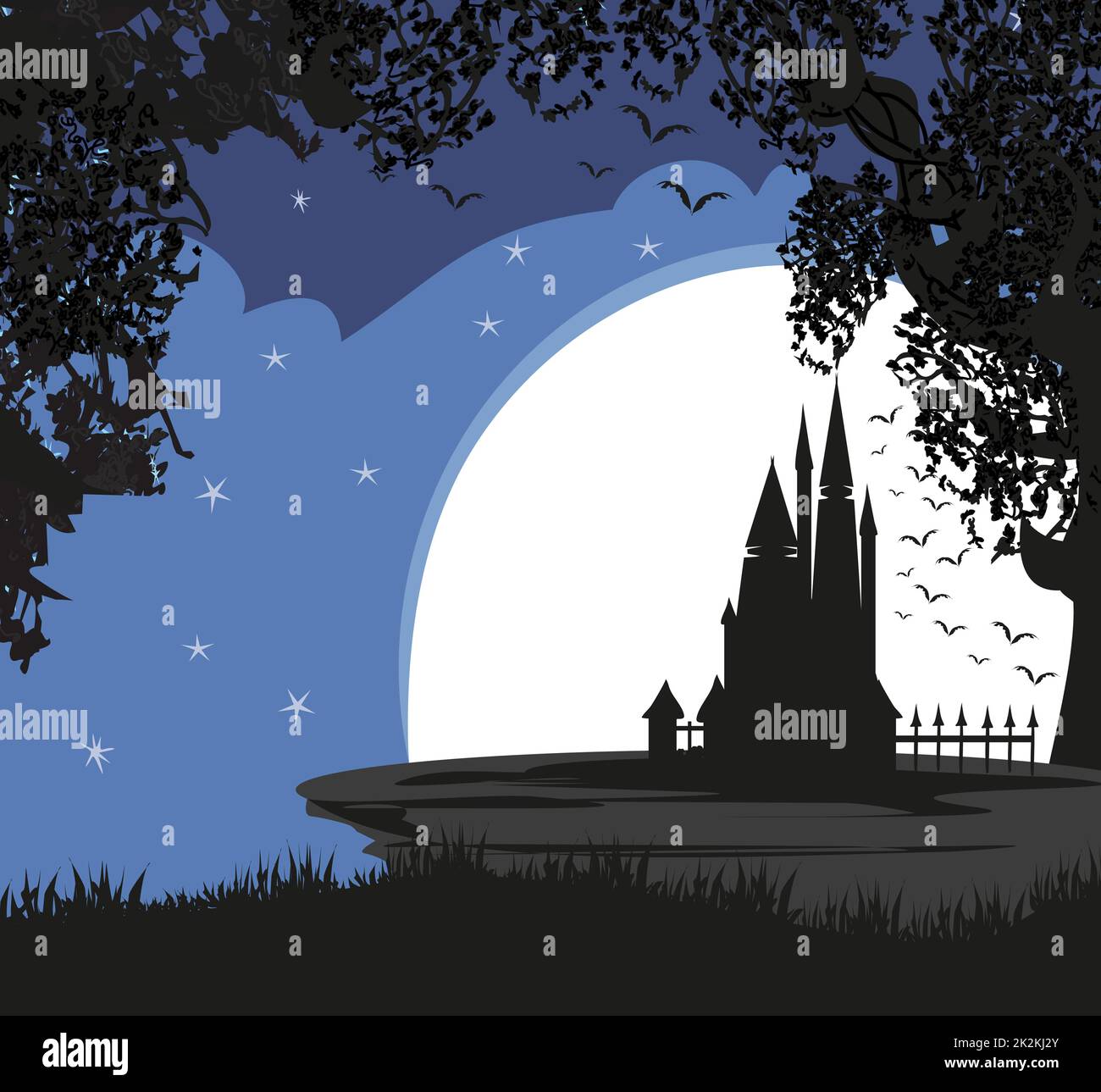 Magic Fairy Tale Princess Castle in the night Stock Photo - Alamy