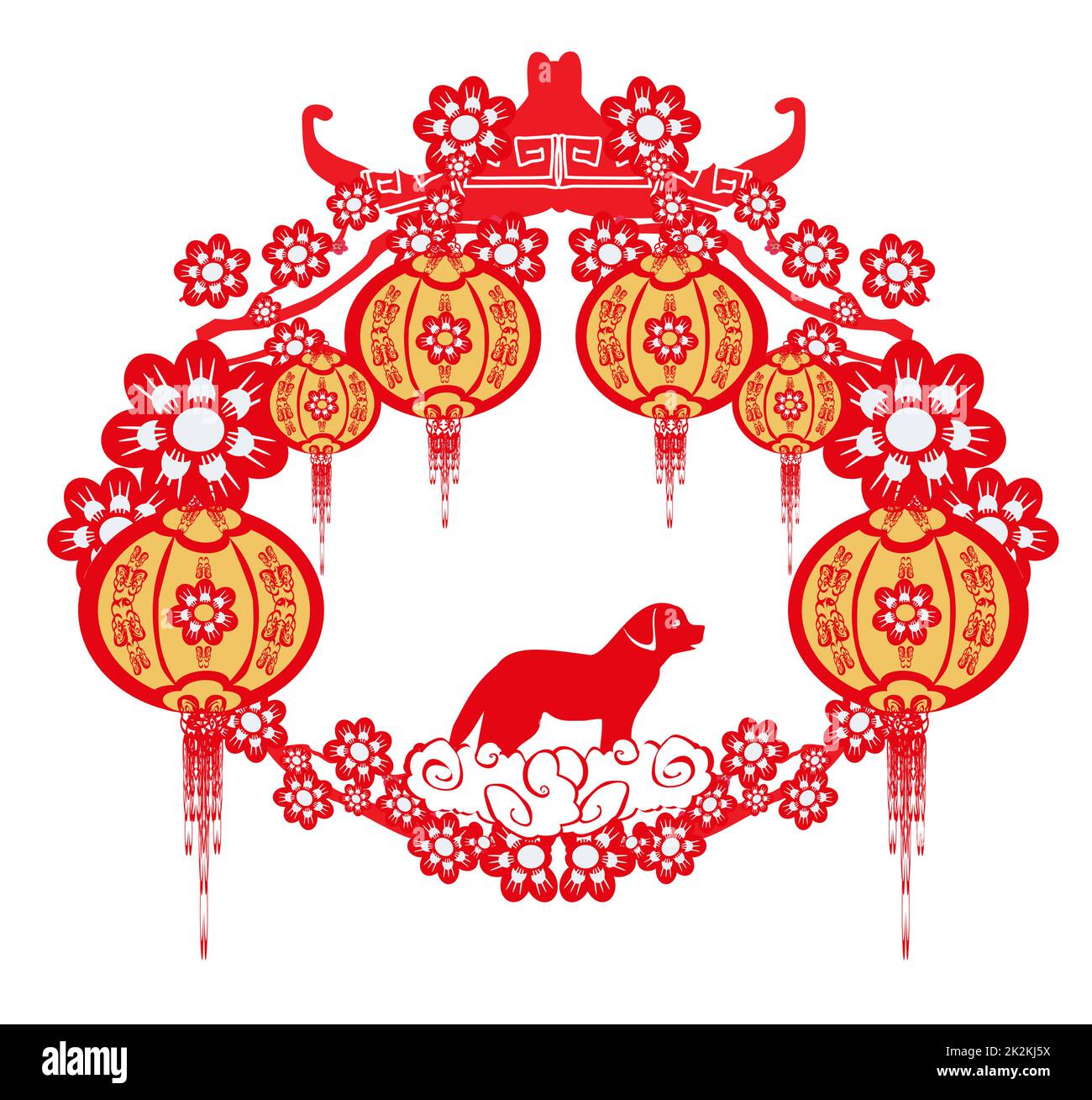 Chinese zodiac the year of Dog Stock Photo - Alamy