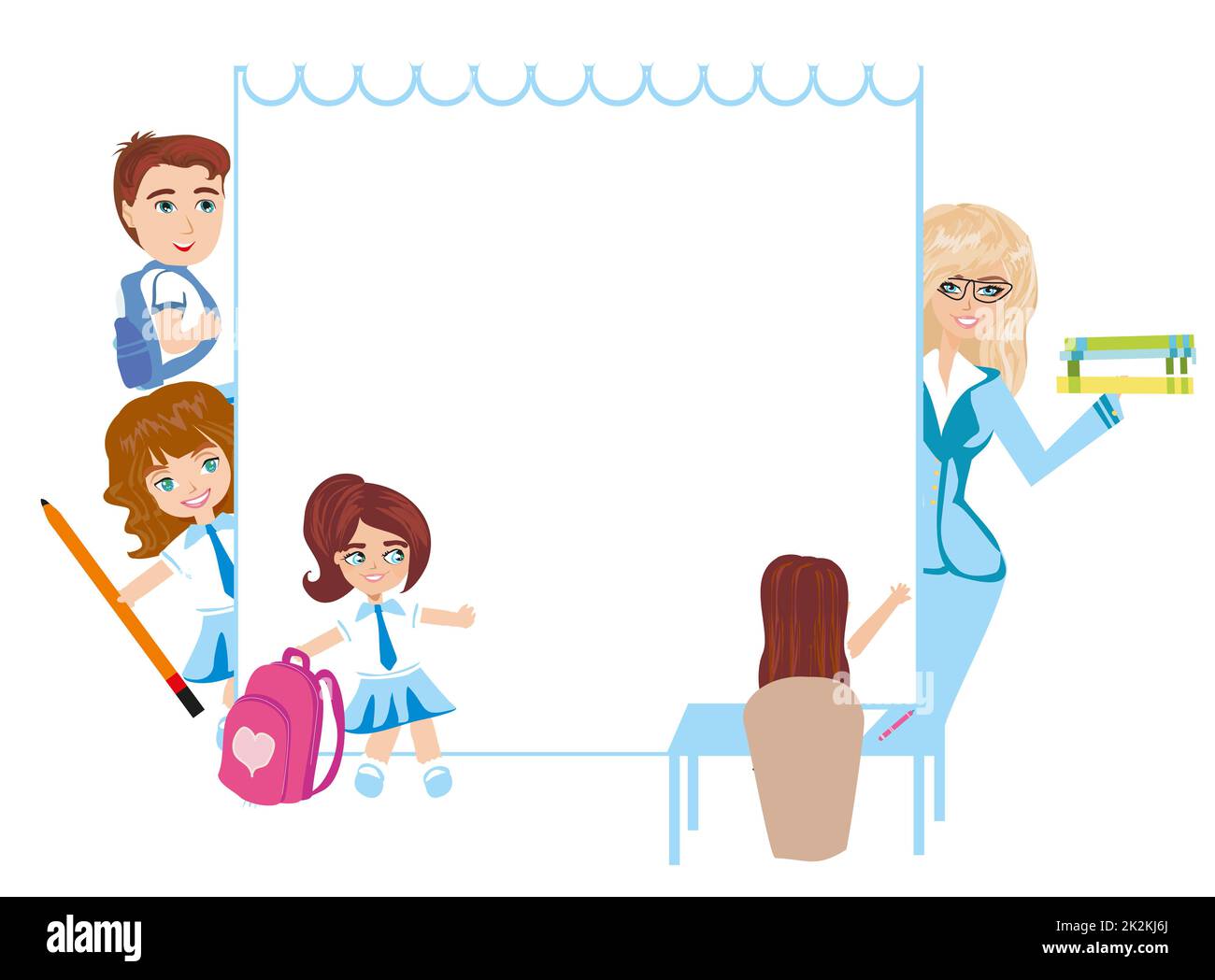 Kids school frame Stock Photo - Alamy