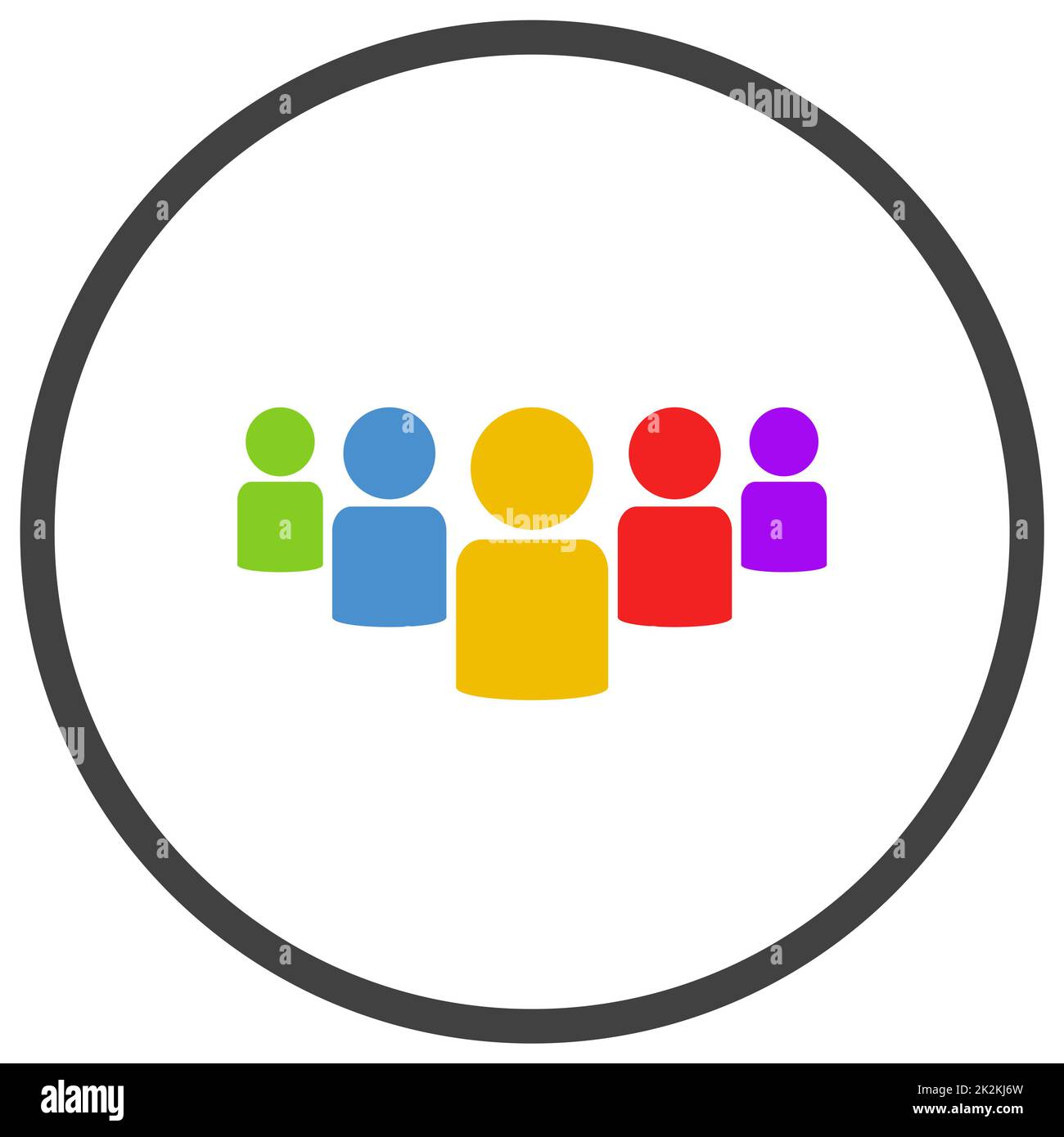 Group Icon in Circle: Diversity Stock Photo - Alamy
