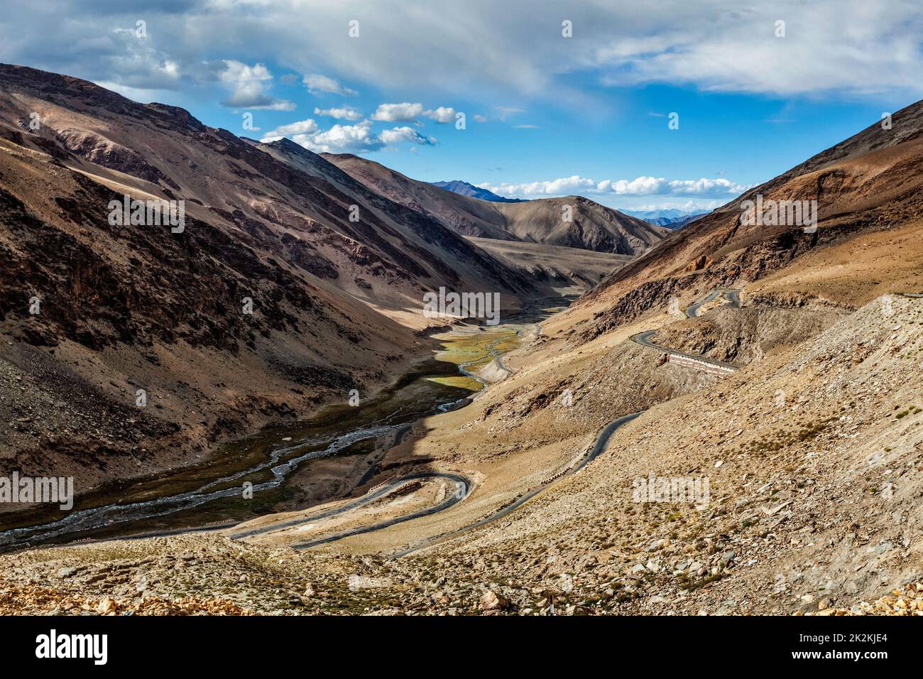 View of valley near Tanglang la Pass Stock Photo - Alamy