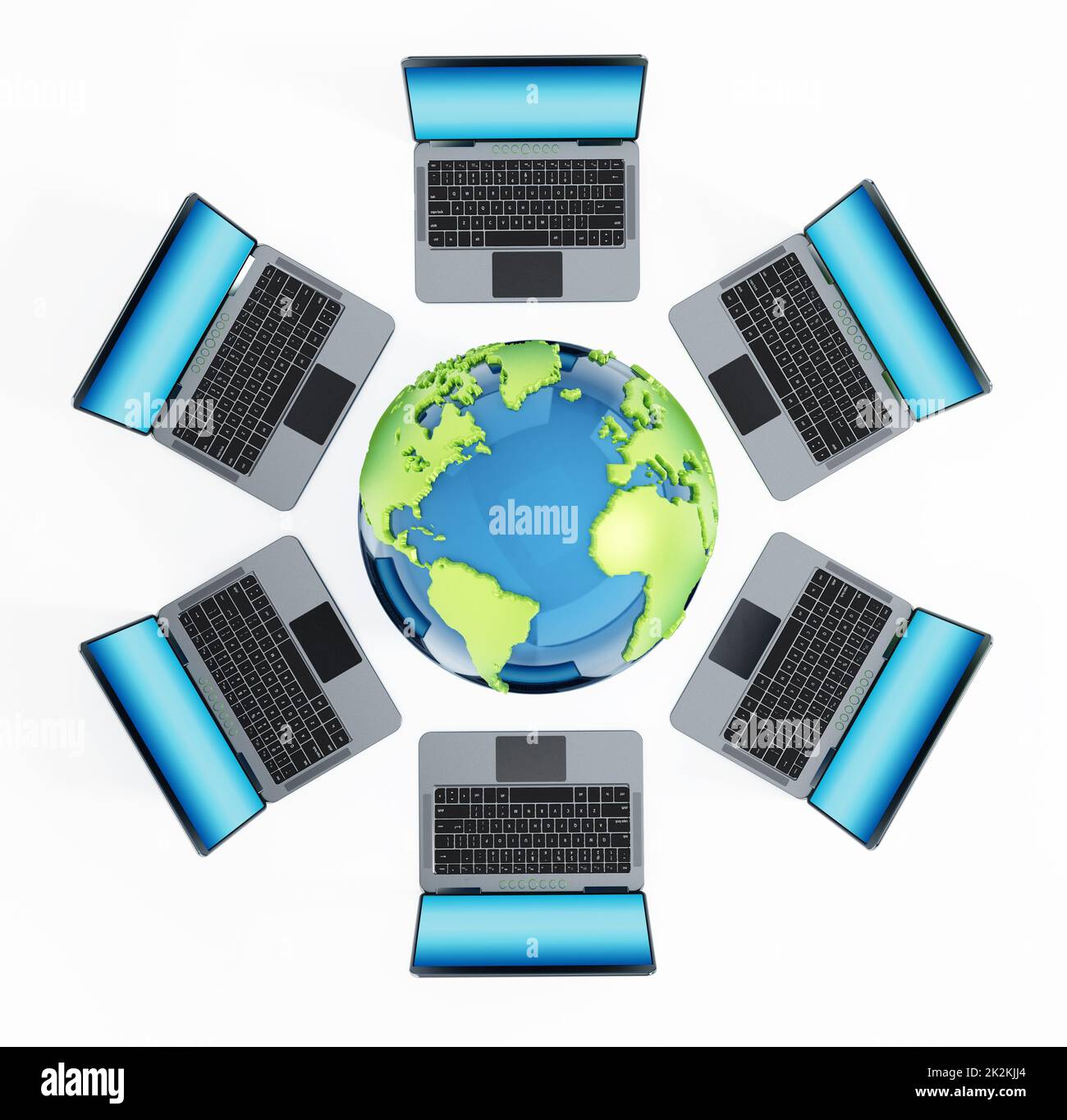 Group around computer screen standing Cut Out Stock Images & Pictures ...