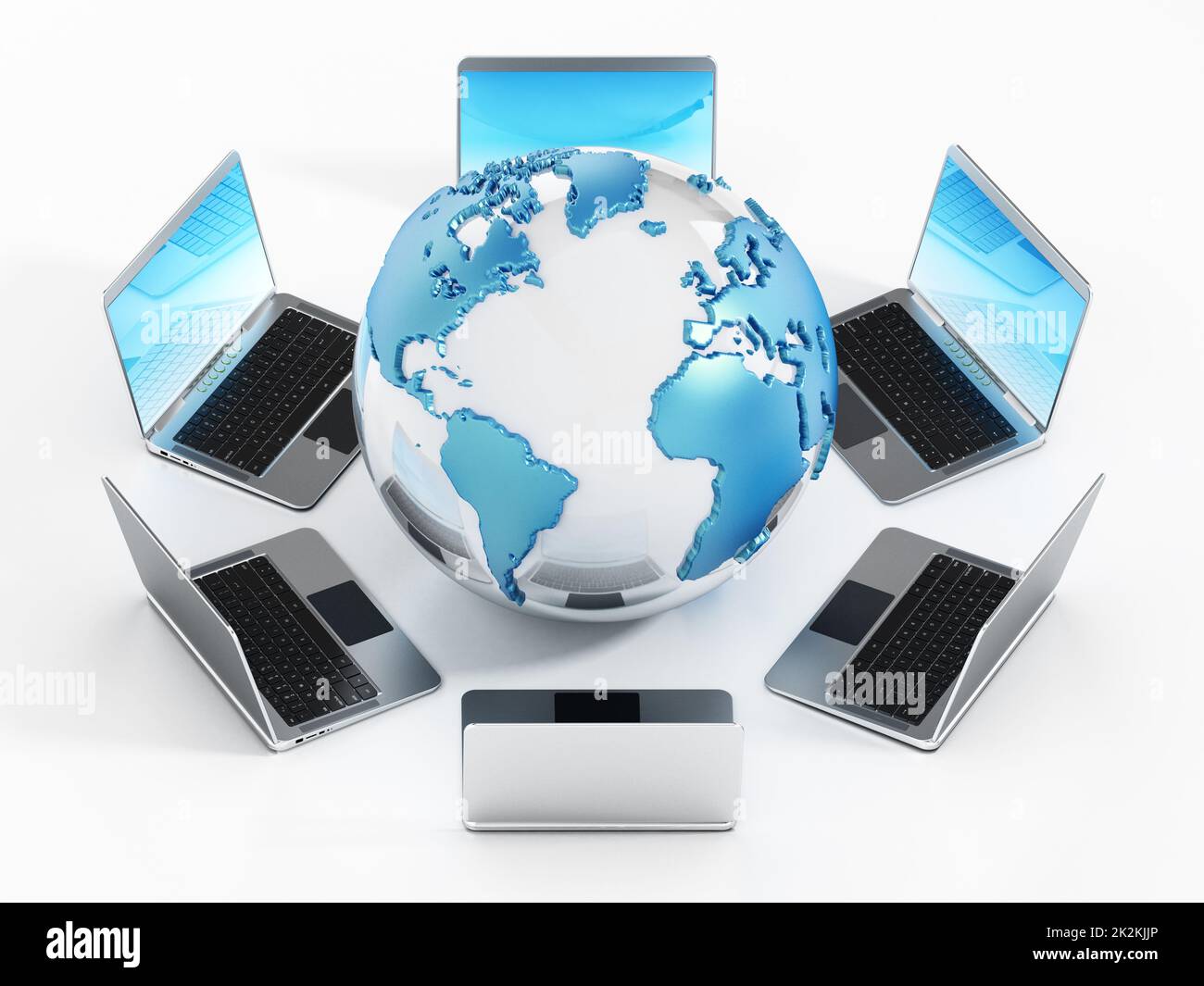 3d laptop computer world globe hi-res stock photography and images - Alamy
