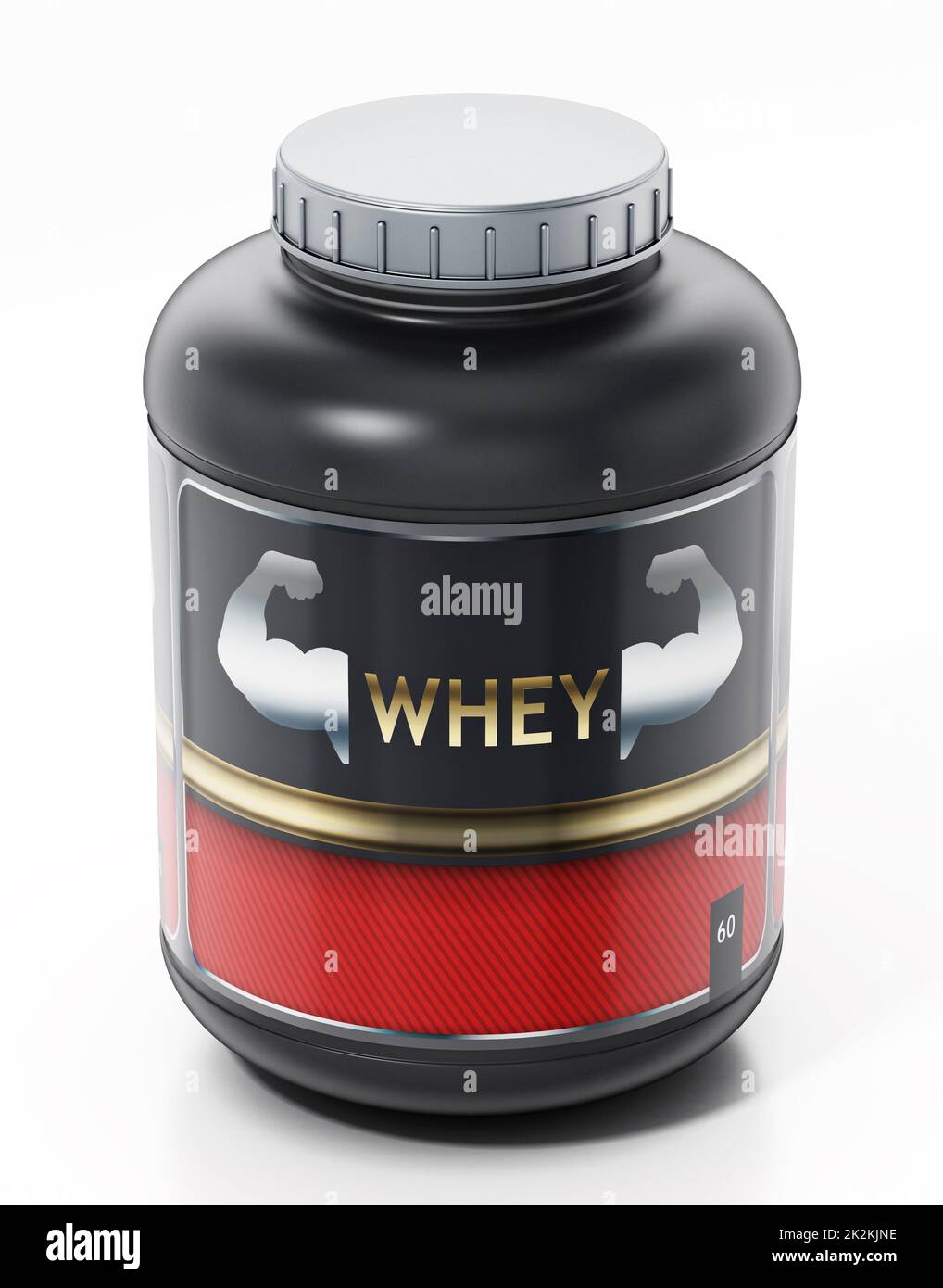 Whey protein isolated on white background. 3D illustration Stock Photo ...