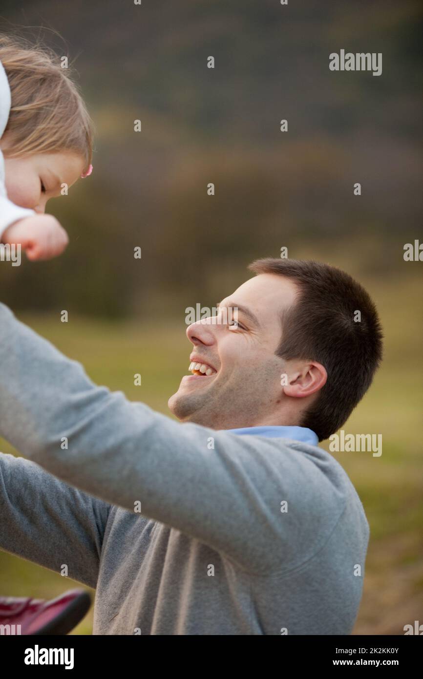 proud father and little daughter outdoors Stock Photo - Alamy