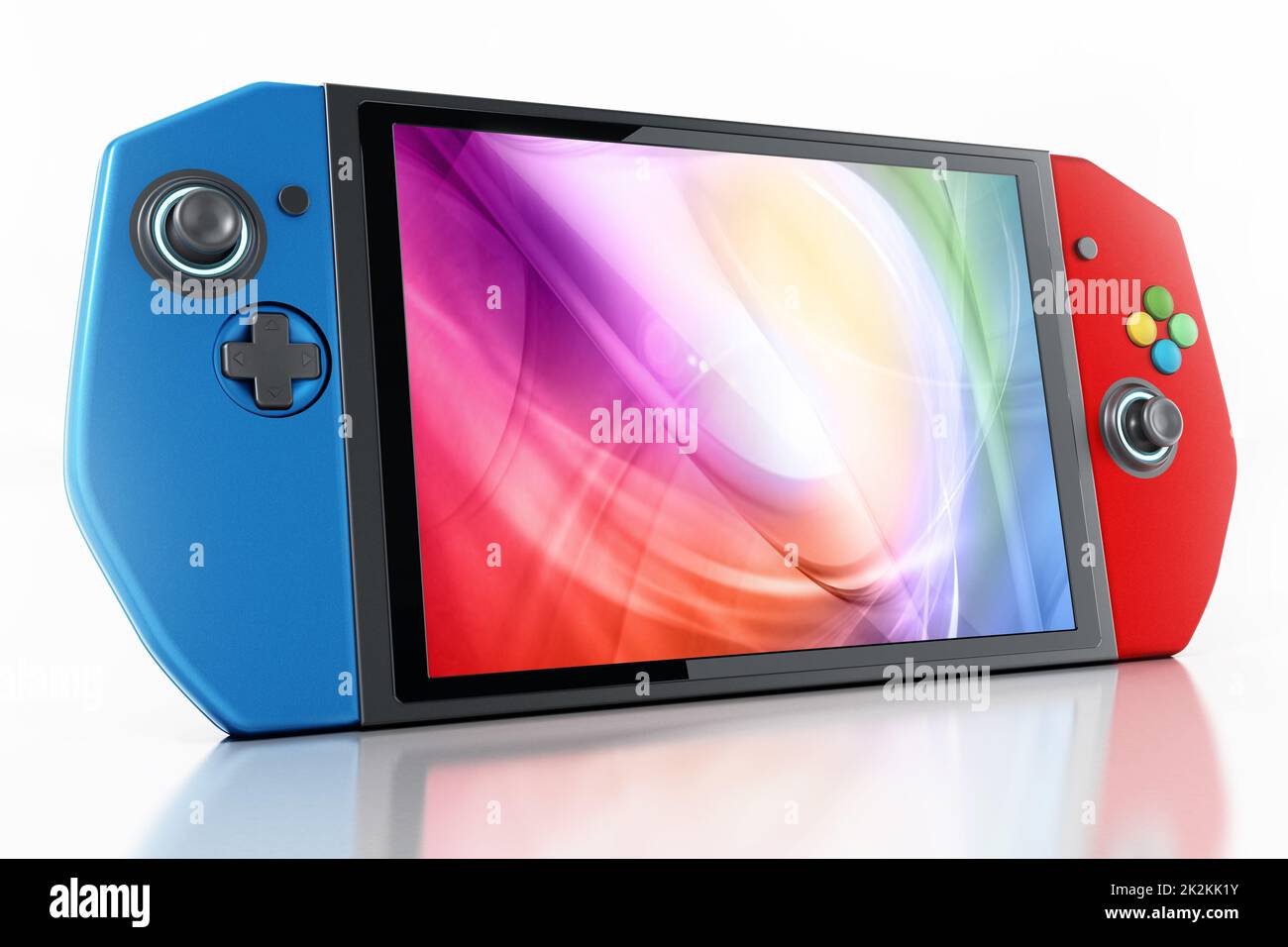 Portable video game console isolated on white background. 3D ...