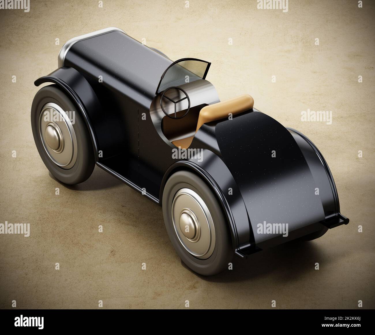 Vintage model car on vintage background. 3D illustration Stock Photo ...