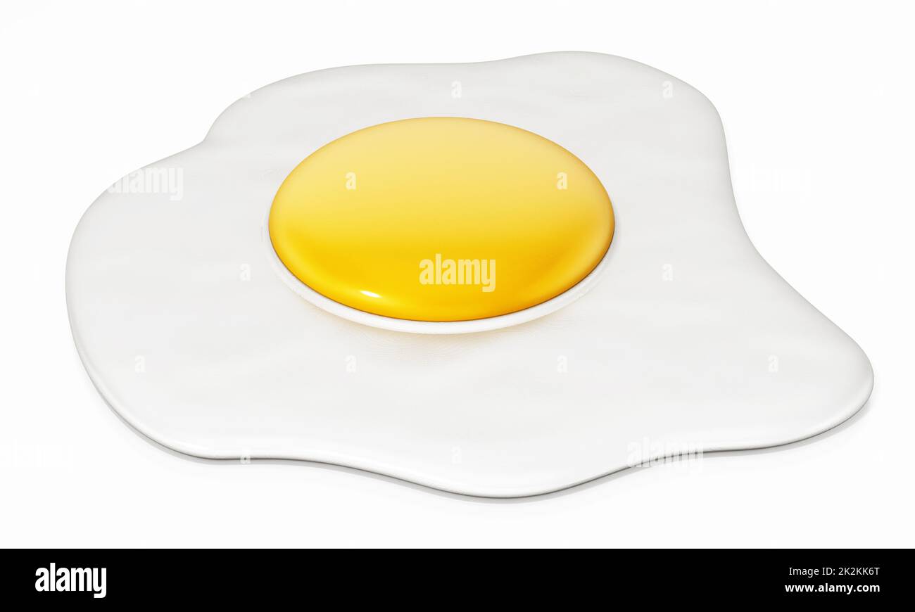 Fried egg isolated on white background. 3D illustration Stock Photo - Alamy