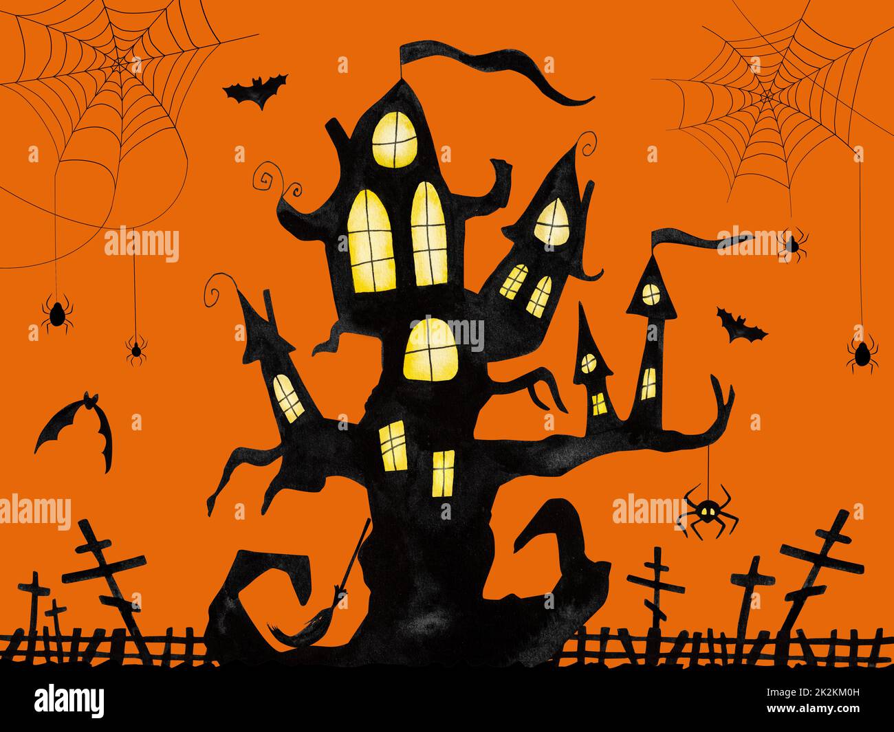 Helloween watercolor drawings Stock Photo - Alamy