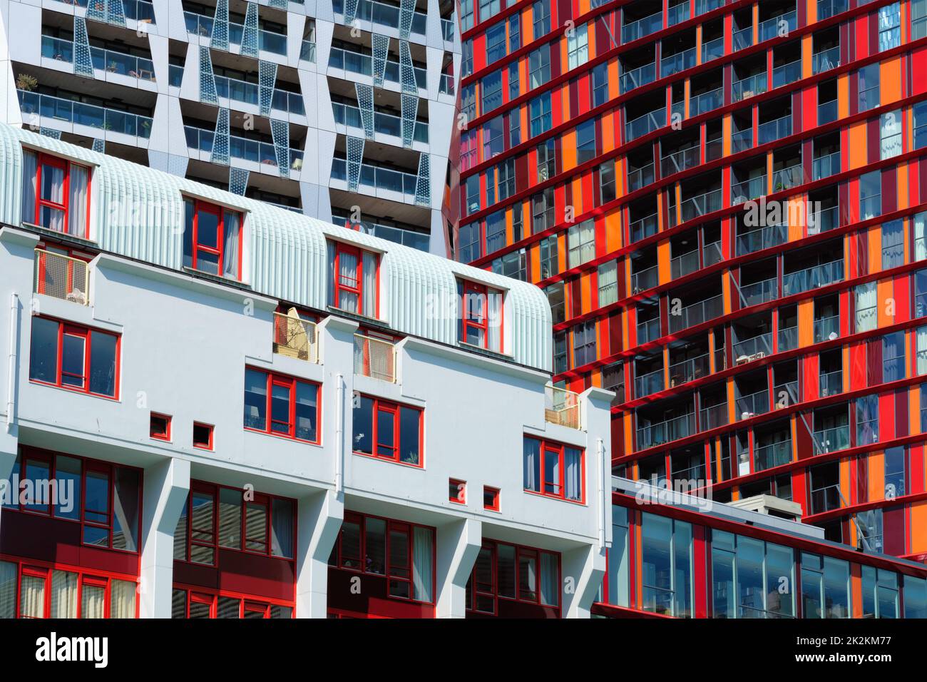 Modern residential building facade with windows and balconies ...