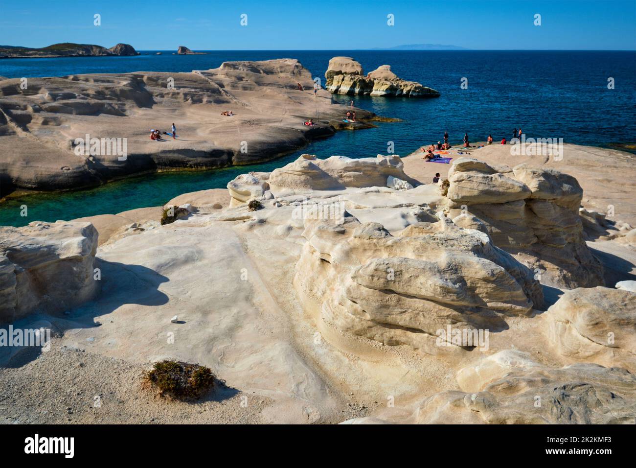 Famous Sarakiniko beach on Milos island in Greece Stock Photo - Alamy