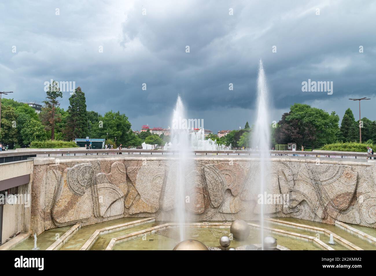 Sofia, Bulgaria - June 6, 2022: Water fountains at NDK Stock Photo - Alamy