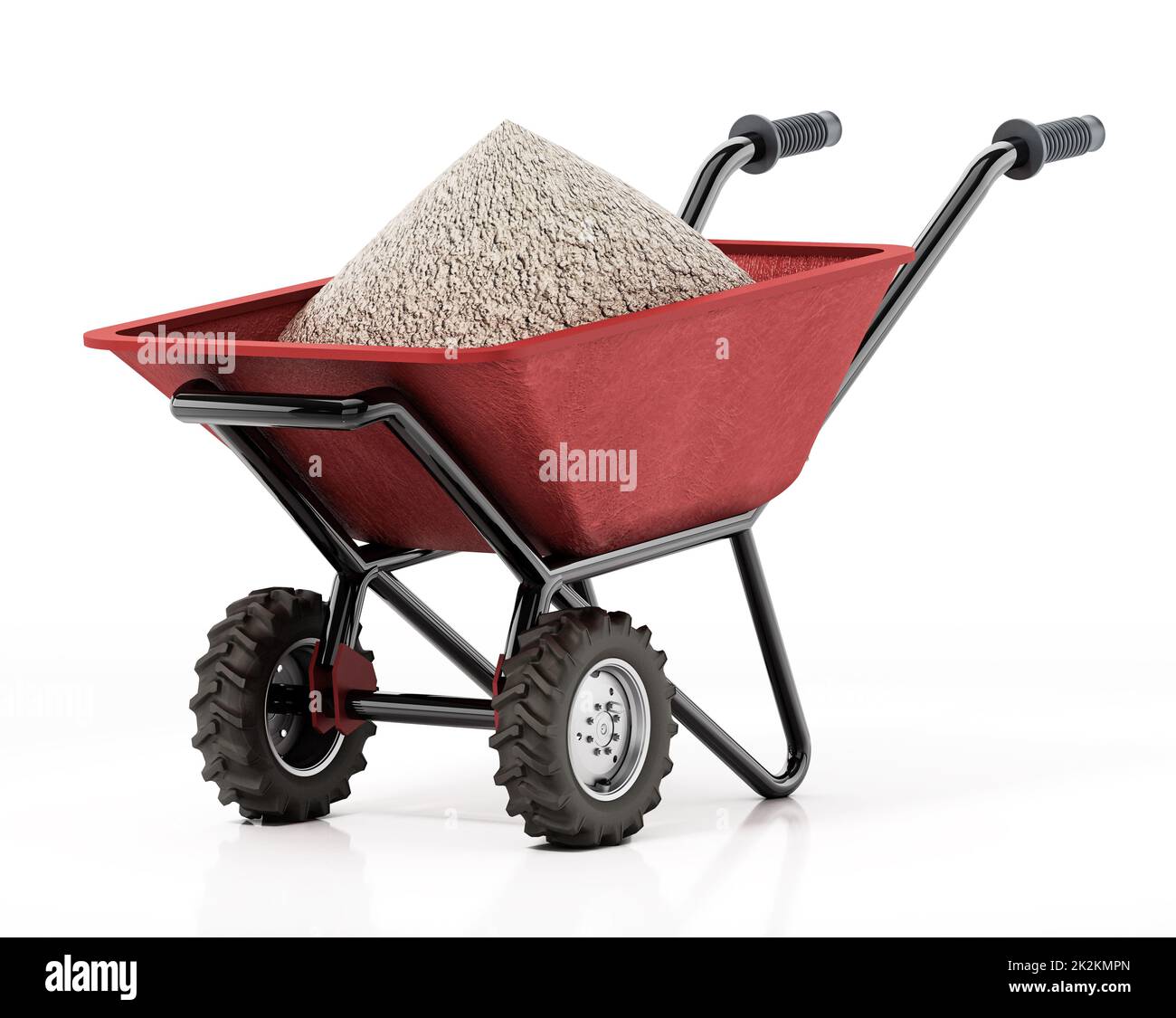 Wheelbarrow isolated on white background. 3D illustration Stock Photo ...