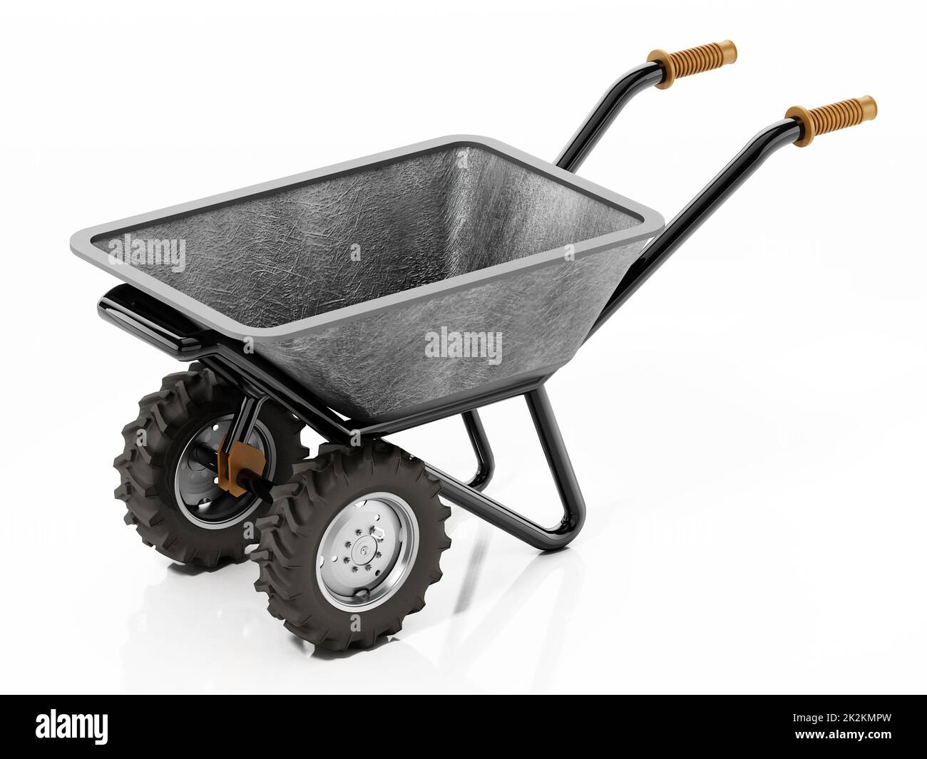 Wheelbarrow isolated on white background. 3D illustration Stock Photo ...