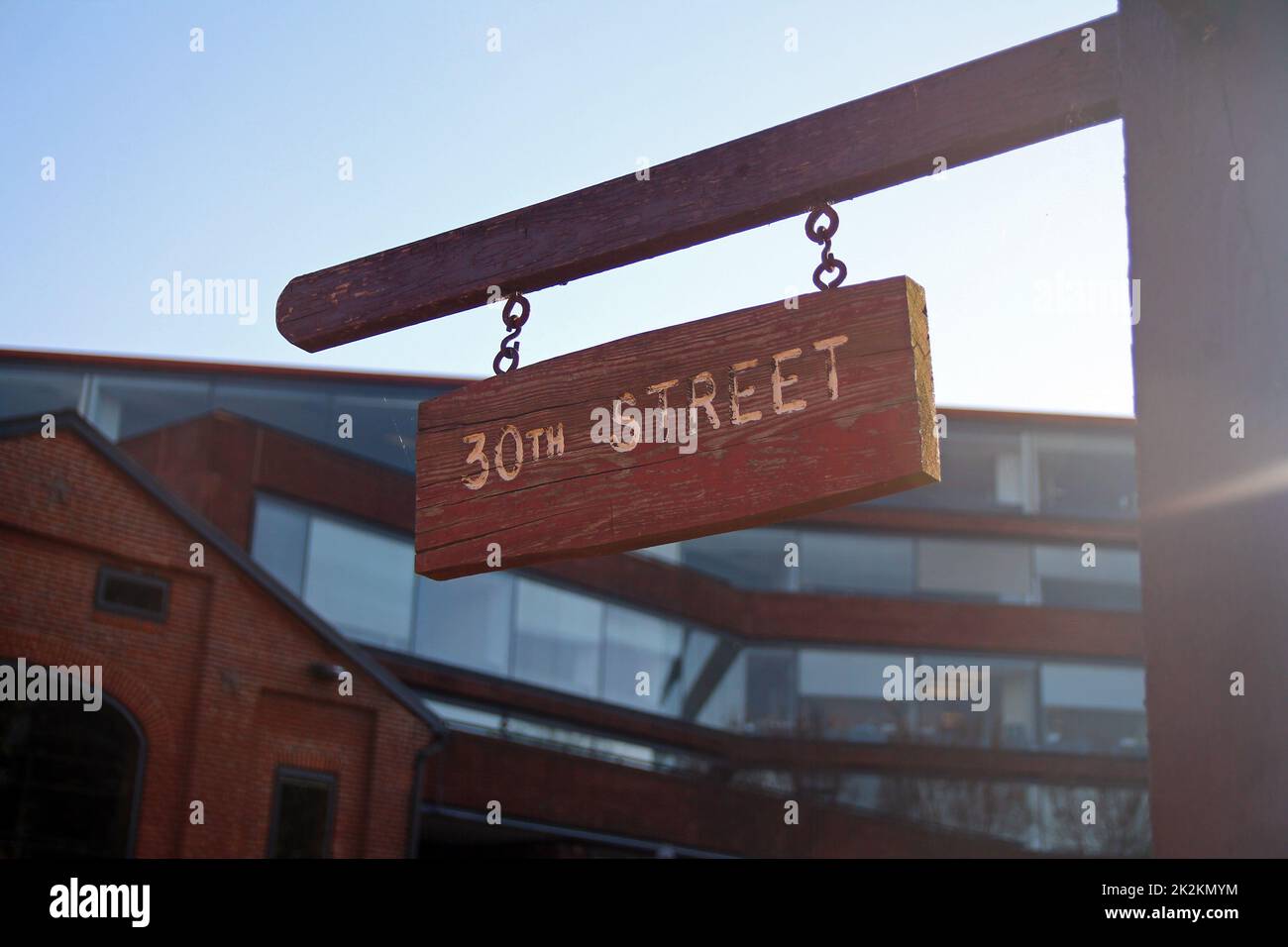 30th Street historic sign in Georgetown Stock Photo - Alamy