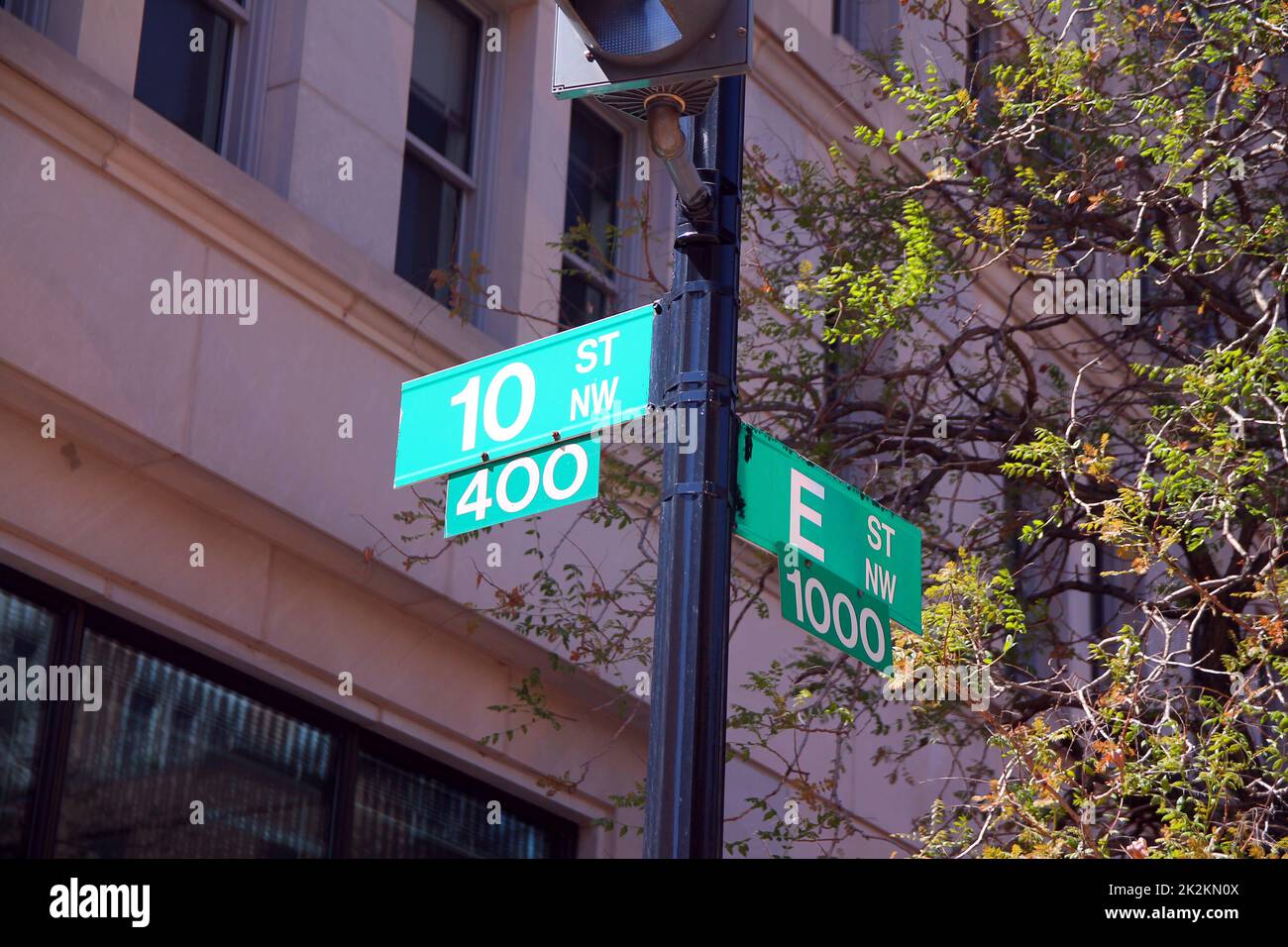Green 10 Street North West historic sign in downtown Washington D.C. at ...