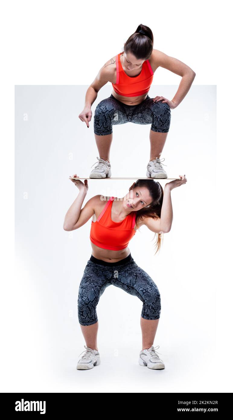 Workout strength workout woman training Cut Out Stock Images & Pictures ...