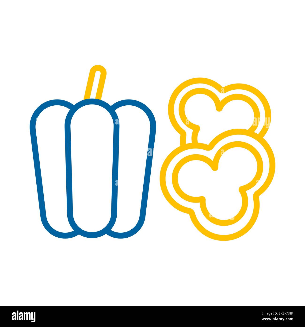 Fresh peppers sliced vector icon. Vegetable symbol Stock Photo - Alamy