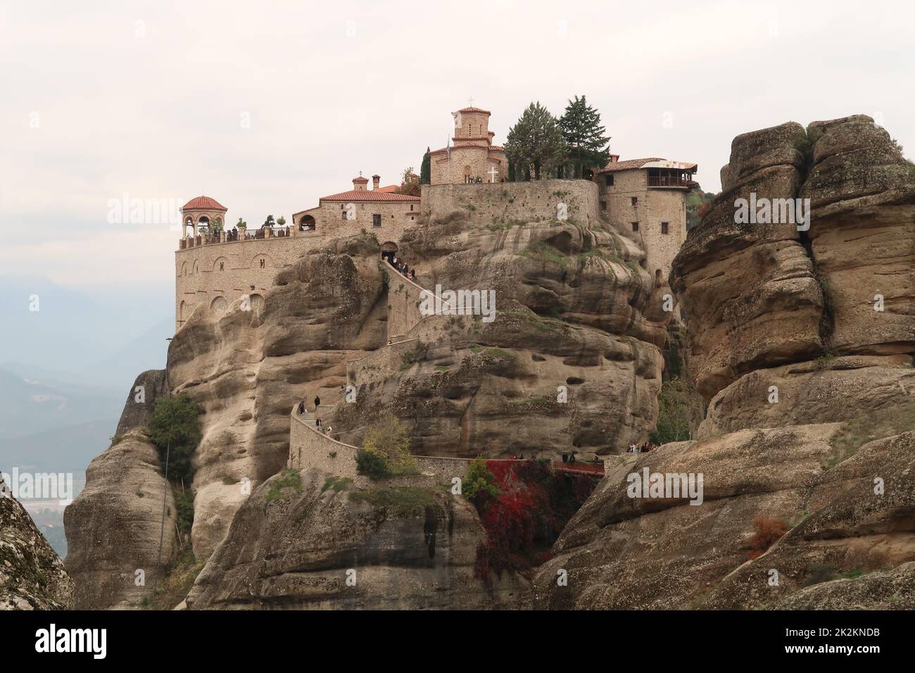 Fantastic view onto the Monastery of Varlaam, built on top of a rock ...