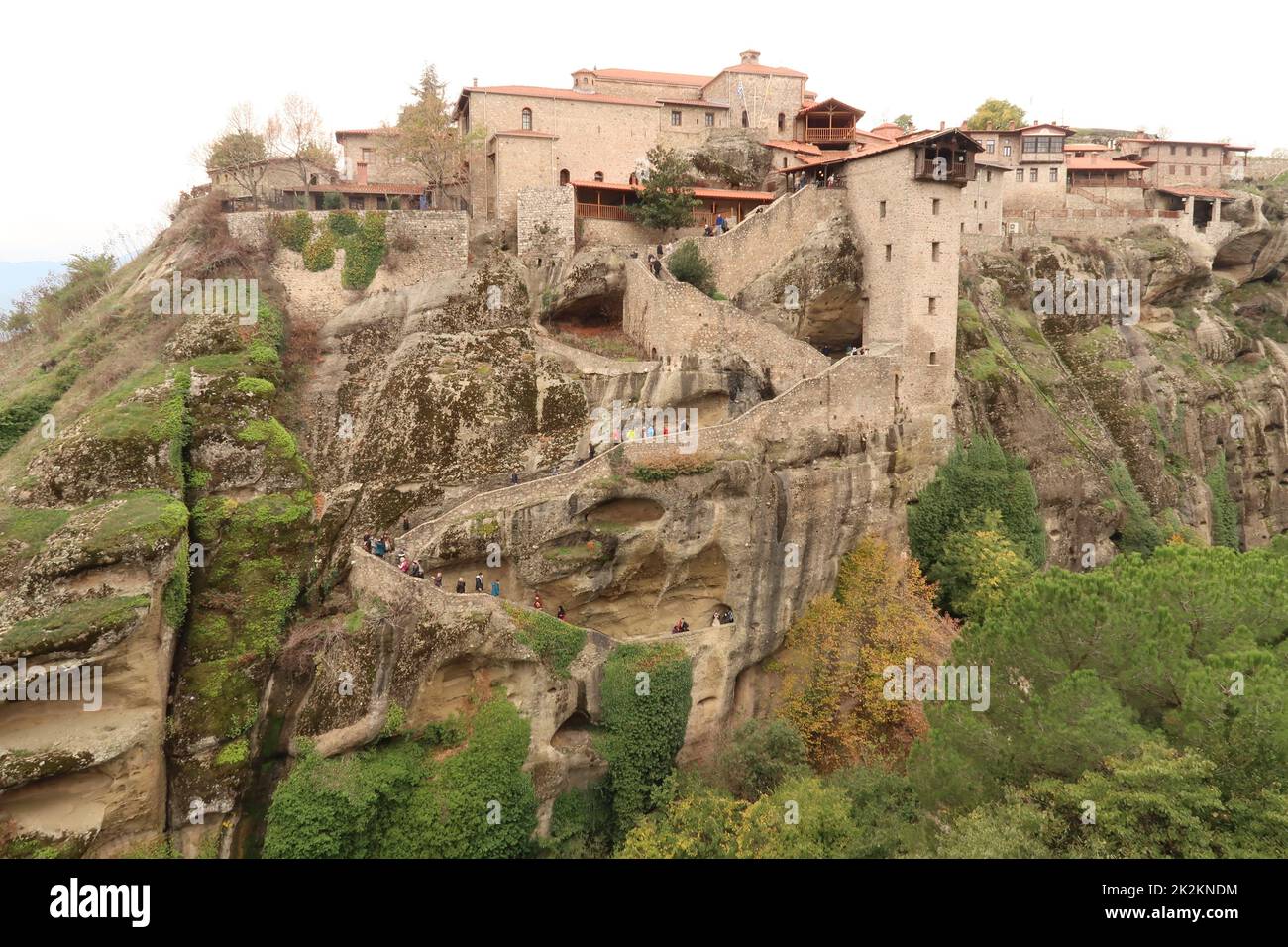 Spectacular view onto the Holy Monastery of Great Meteoron Stock Photo ...