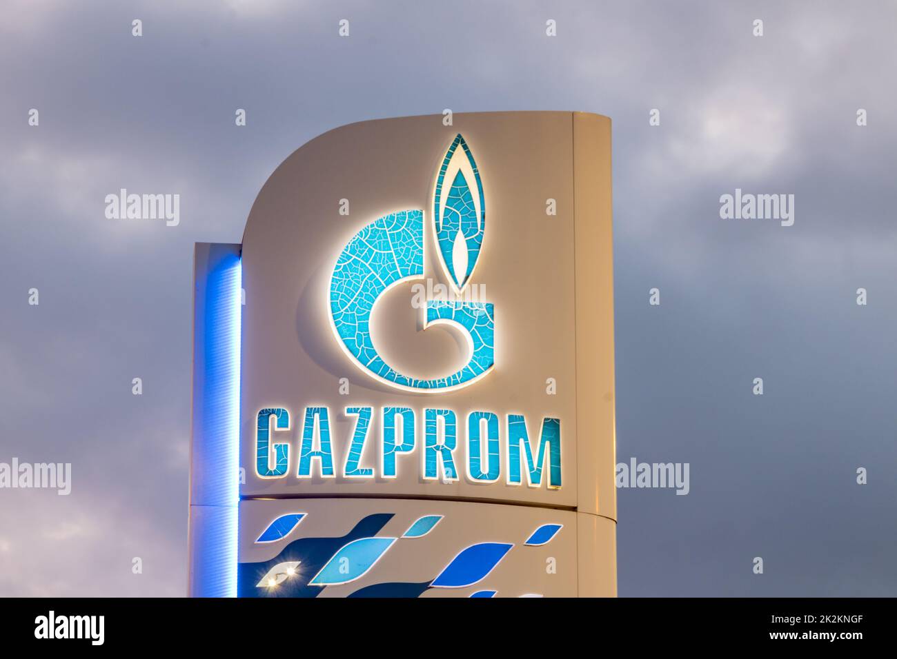 Gornja Toponica, Serbia - June 6, 2022: Logo and sign of Gazprom Stock Photo - Alamy