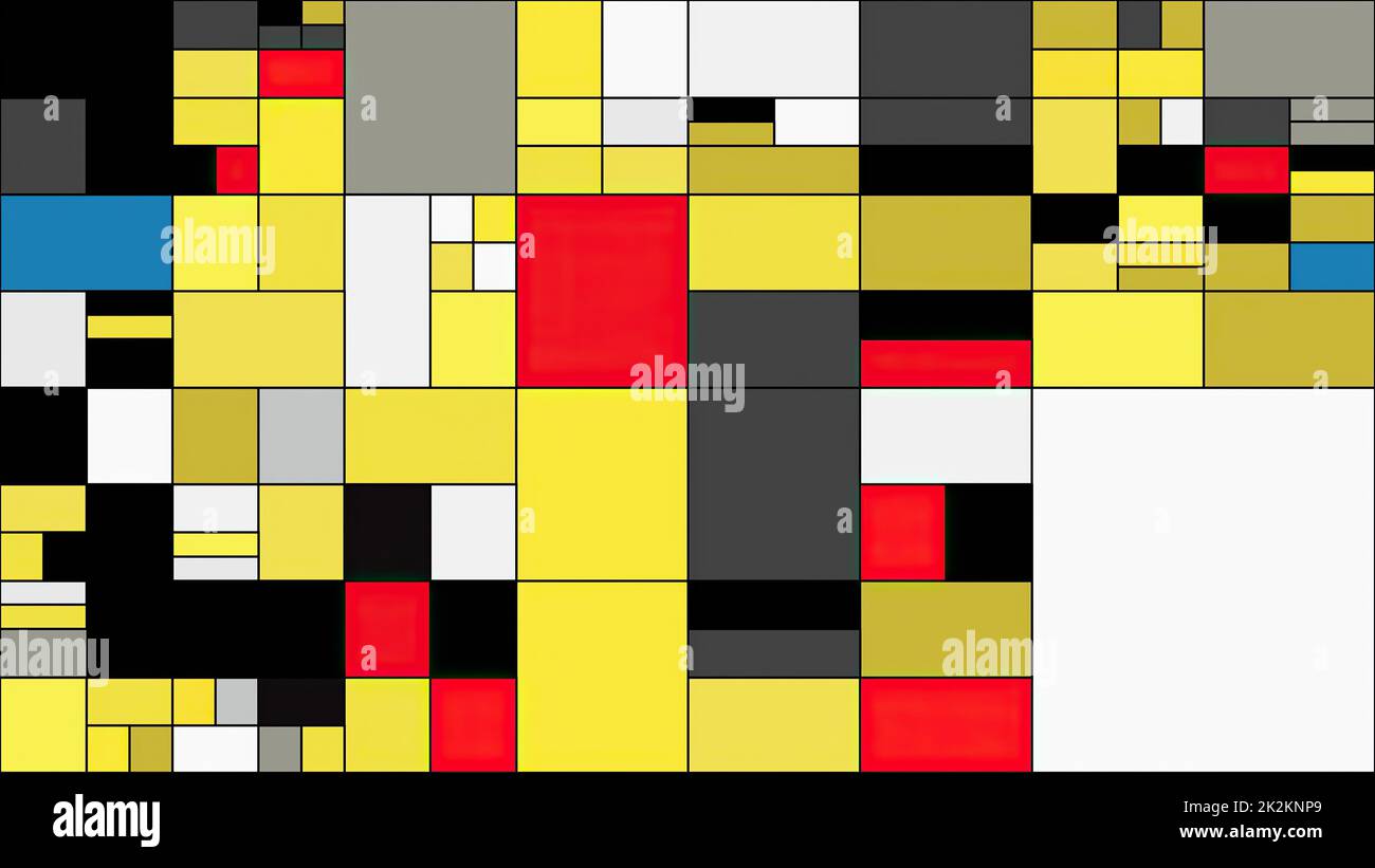 Colorful rectangles mondrian style art illustration Stock Photo - Alamy