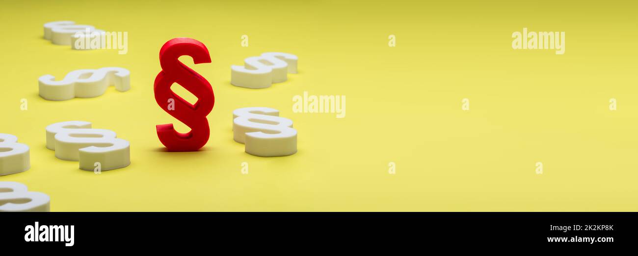 Red And White Paragraph Symbol On Yellow Backdrop Stock Photo - Alamy