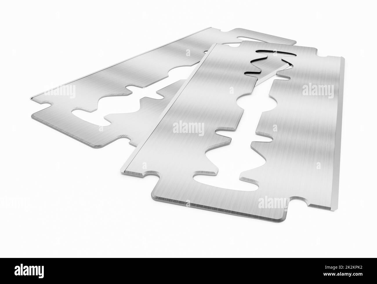 Razor blades isolated on white background. 3D illustration Stock Photo ...