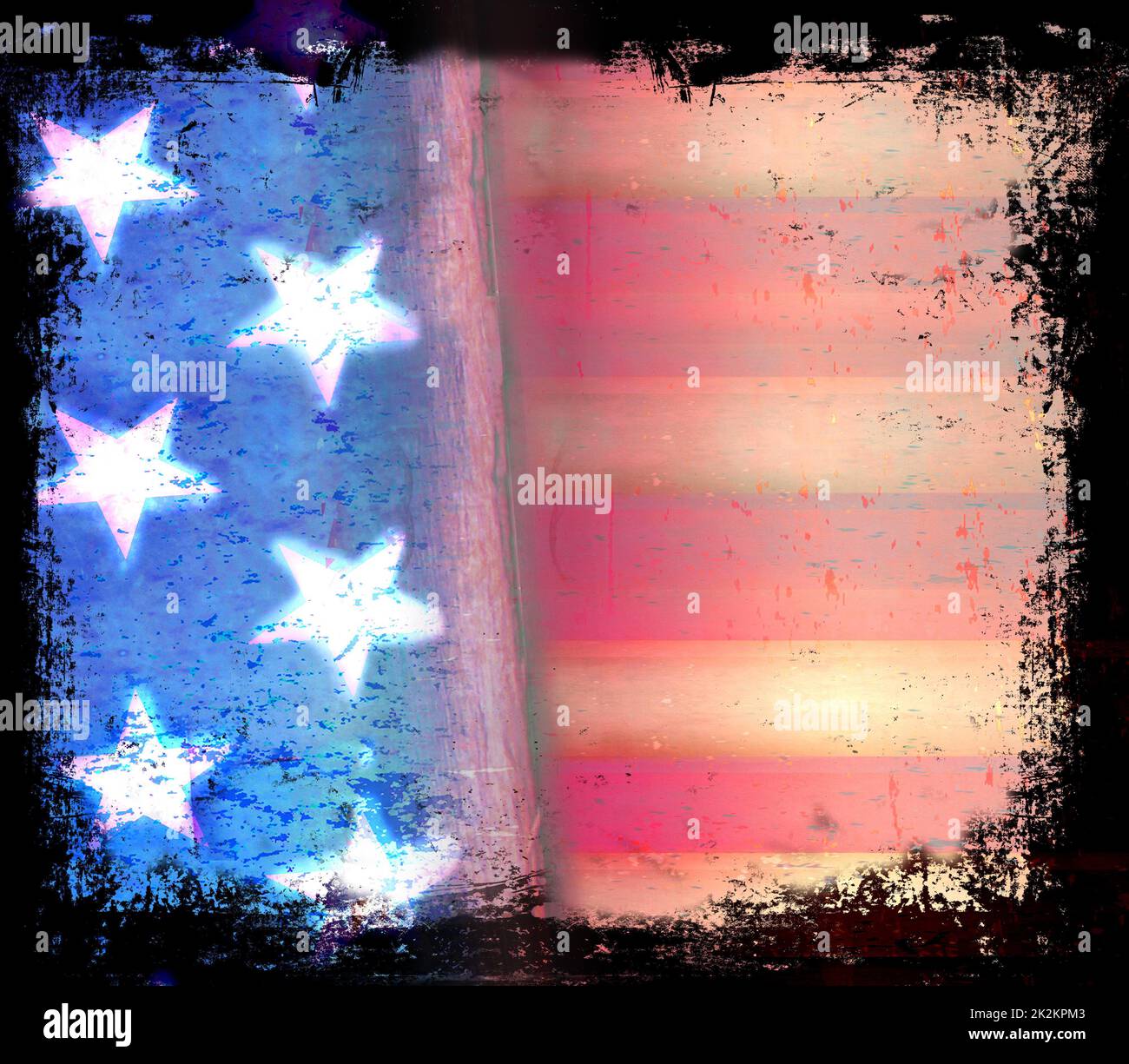 Grungy american flag frame Stock Photo - Alamy