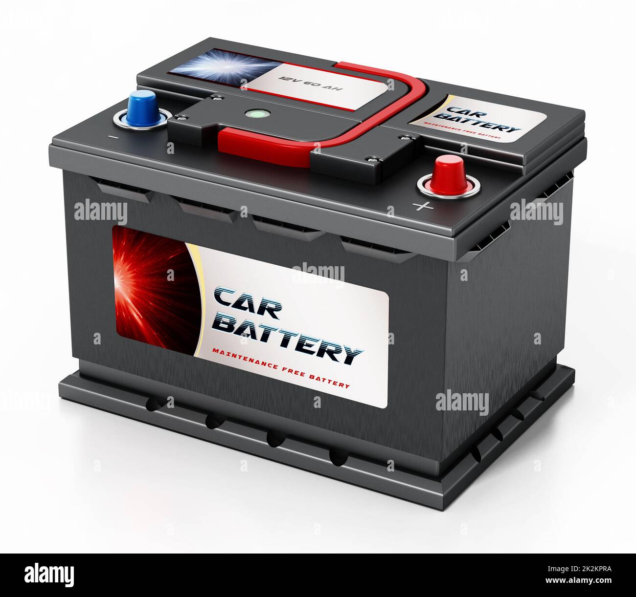 Generic car battery isolated on white background. 3D illustration Stock ...