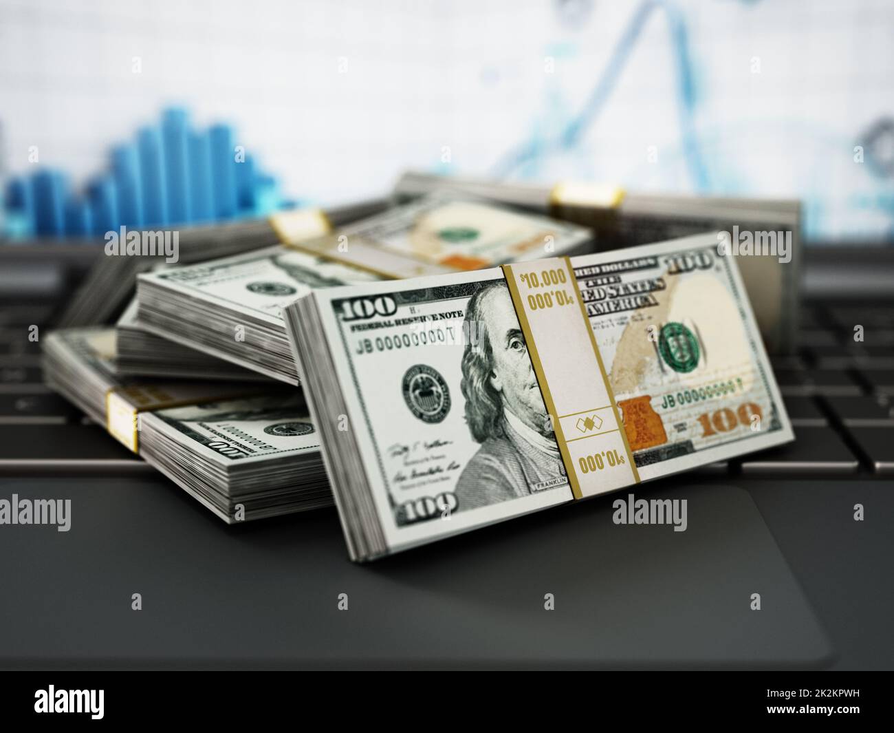 Dollar bill on laptop hi-res stock photography and images - Alamy