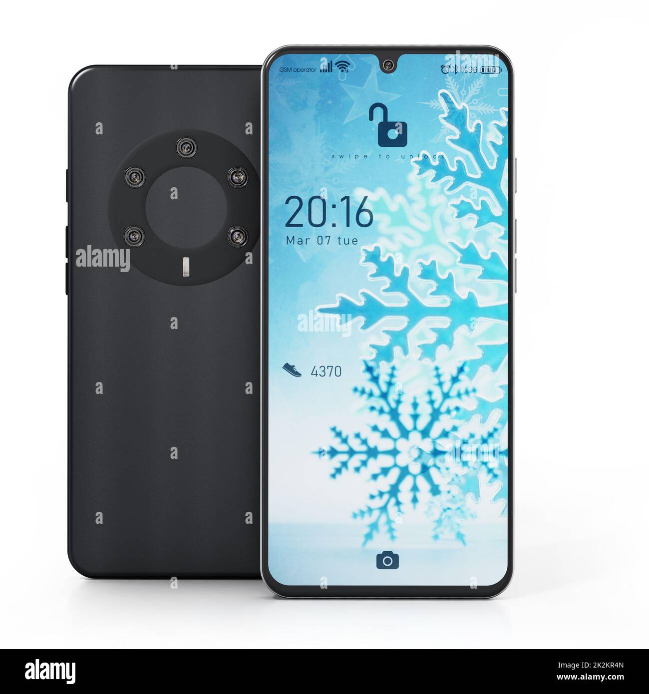 Generic smartphone with fictitious screen interface and camera design ...