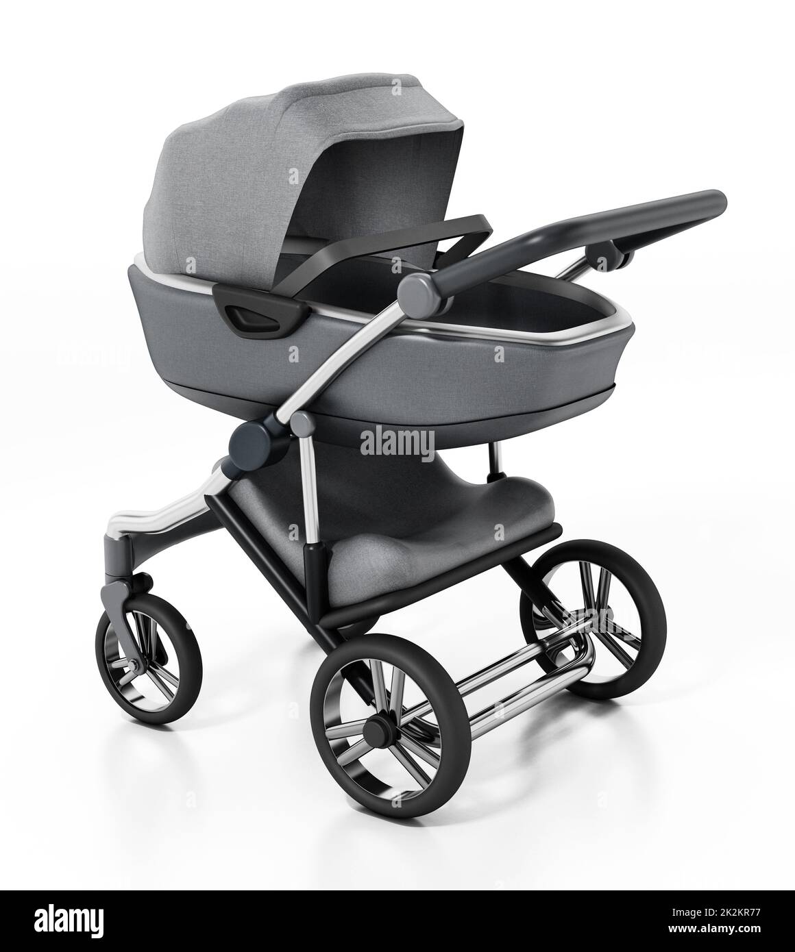 Vintage baby stroller isolated on white background. 3D illustration ...
