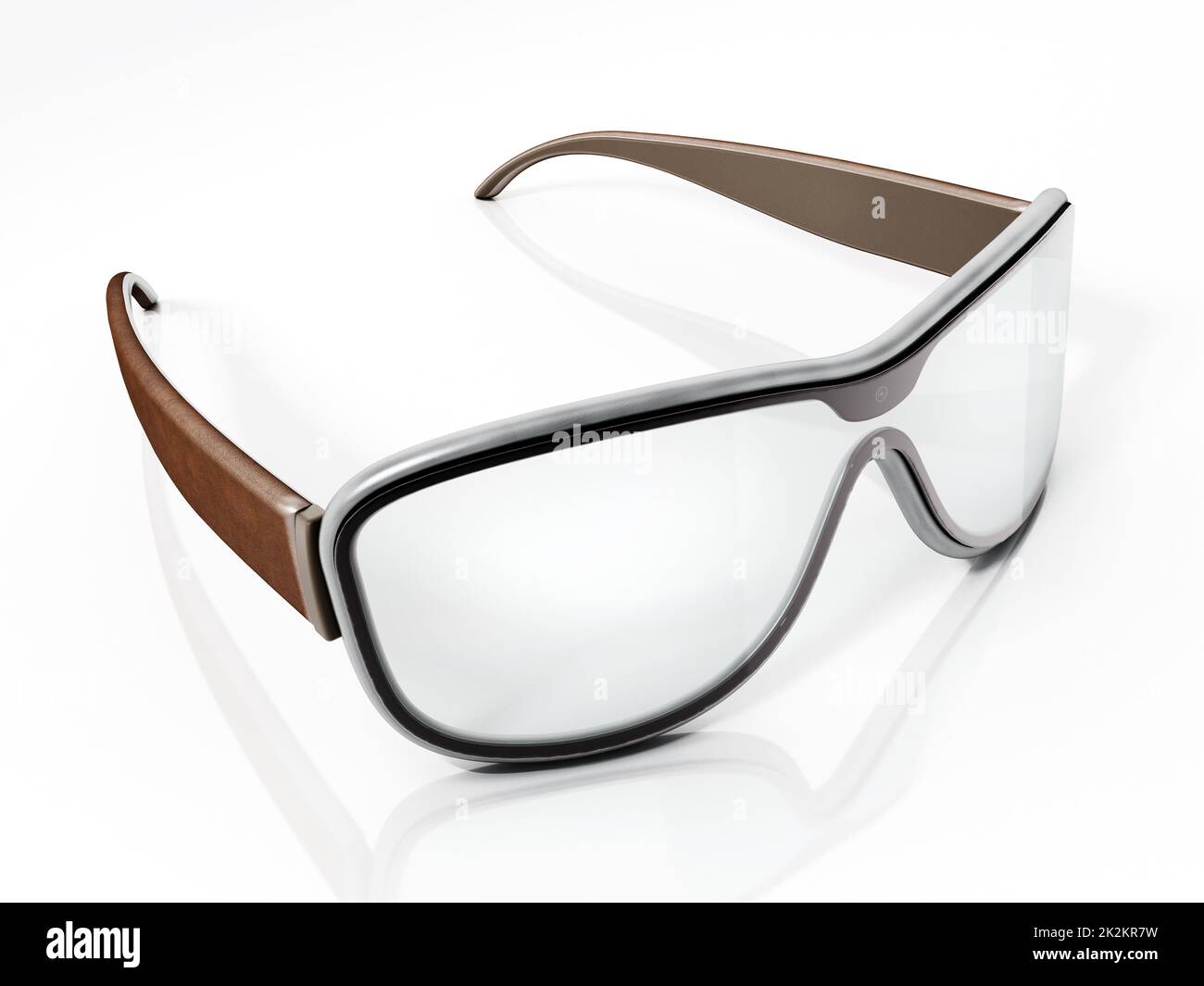 Virtual reality of augmented reality glasses isolated on white ...