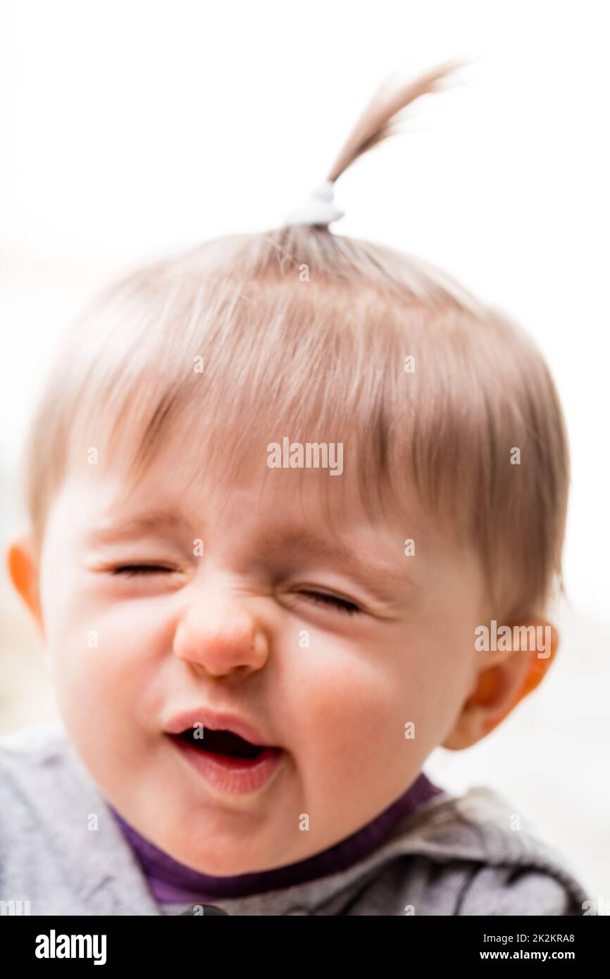 little girl sneeze or funny face Stock Photo - Alamy