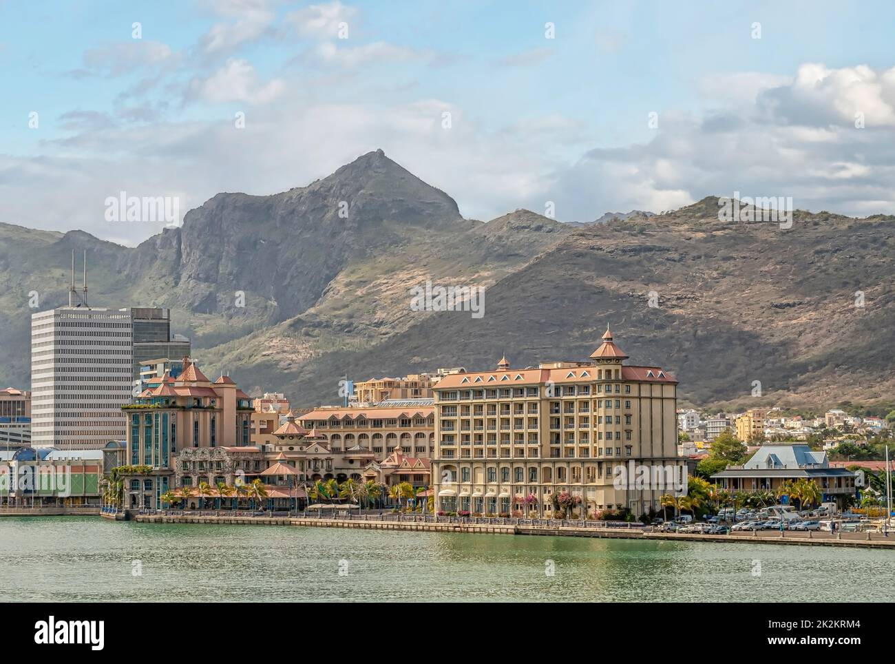 Harbour Waterfront of Port Louis on the island of Mauritius, seen from ...