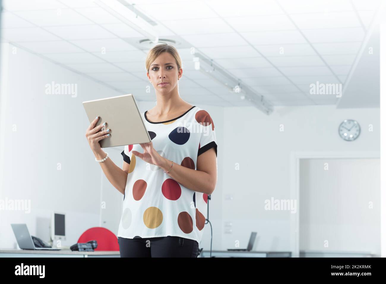 woman ready to check and answer Stock Photo - Alamy