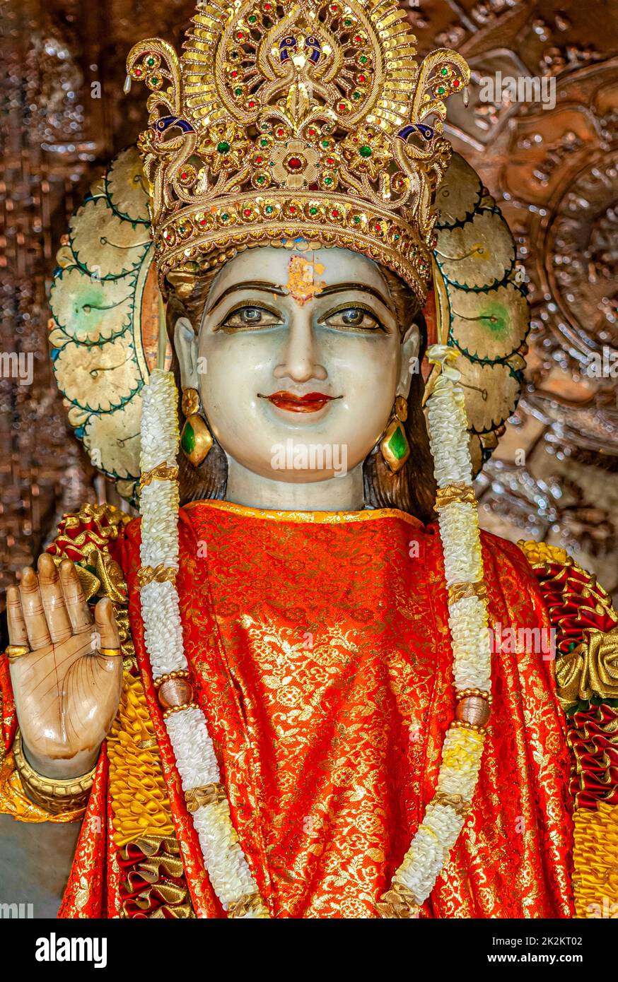 Portrait of Hindu Godess Durga inside Ganga Talao Jyotiinga temple ...