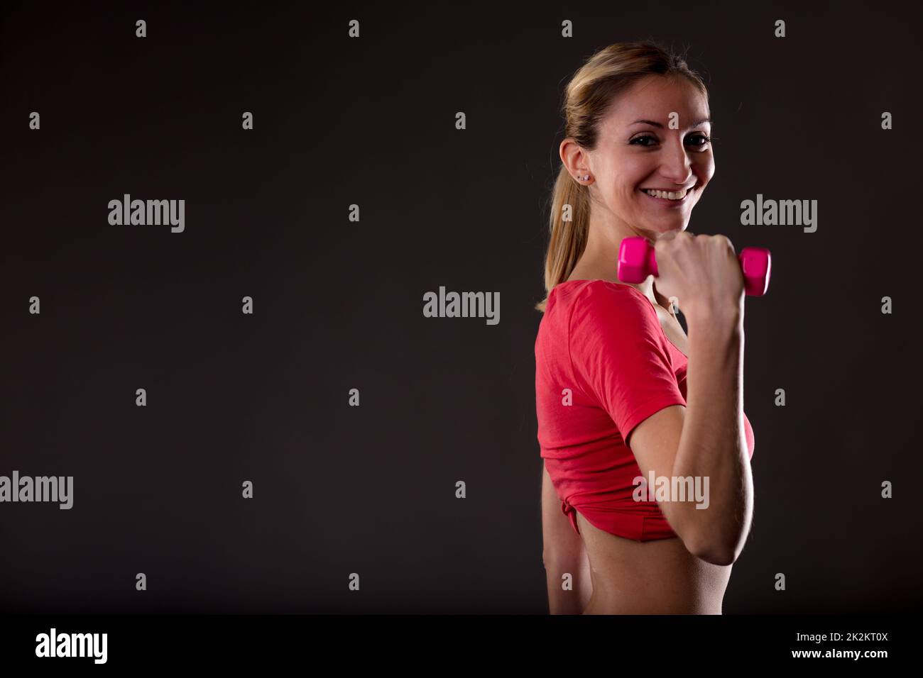 portrait profile of a training woman Stock Photo - Alamy