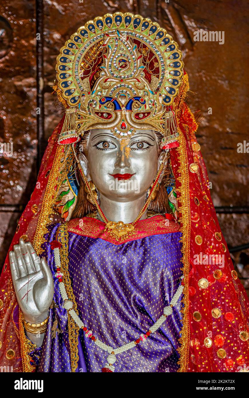 Portrait of Hindu Godes Lakshmi inside Ganga Talao Jyotiinga temple ...