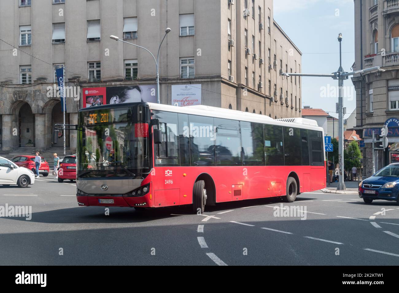 Belgrade, Serbia - June 7, 2022: Red bus of public city transport Stock ...