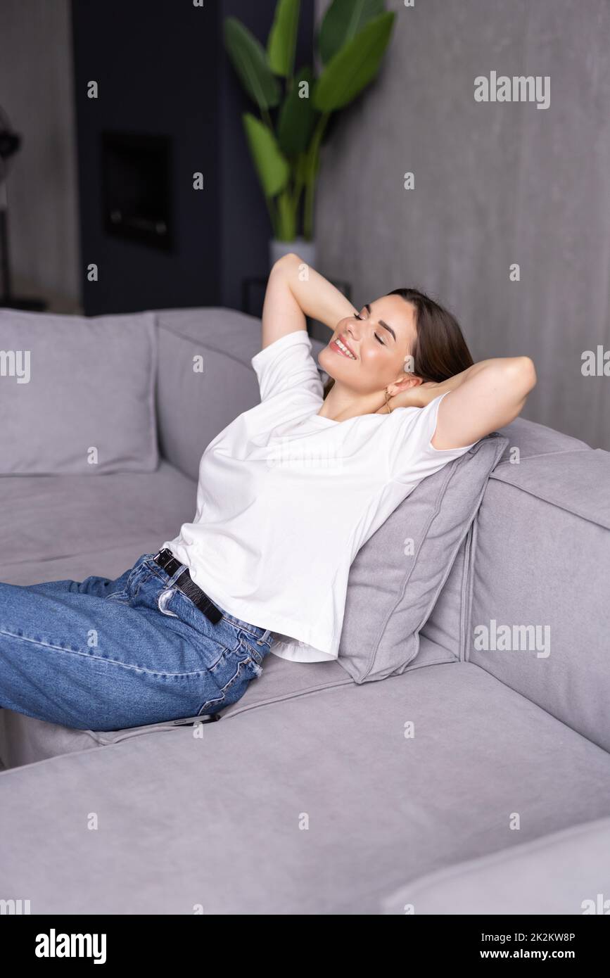 Leaning back relaxing stretching hi-res stock photography and images ...
