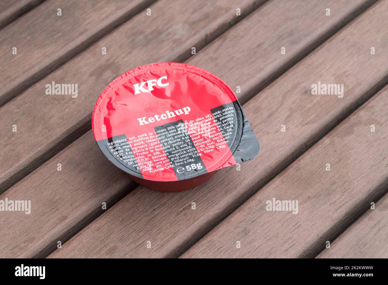 Oradea, Romania - June 9, 2022: KFC ketchup in restaurant Stock Photo ...