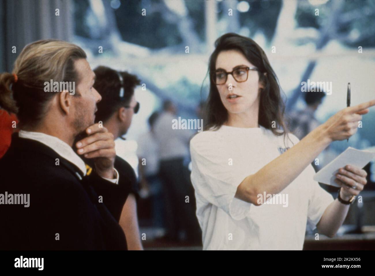 Kathryn Bigelow, director, on the set of Strange Days. USA, 1991 Stock ...