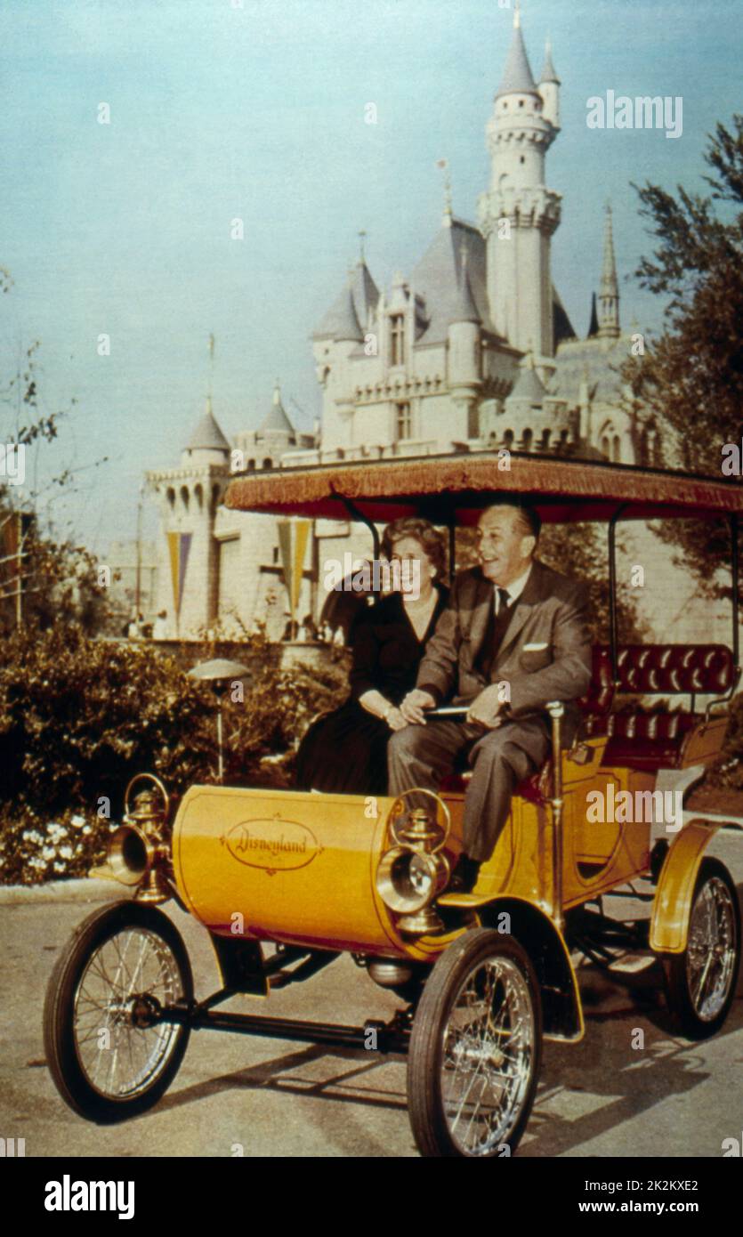 American animator and producer Walt Disney with his wife Lillian at ...
