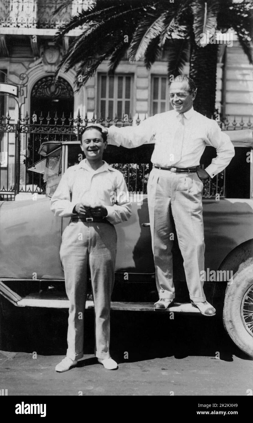 Julien Duvivier and Gaston Jacquet in front of the Hotel Ruhl in Nice ...