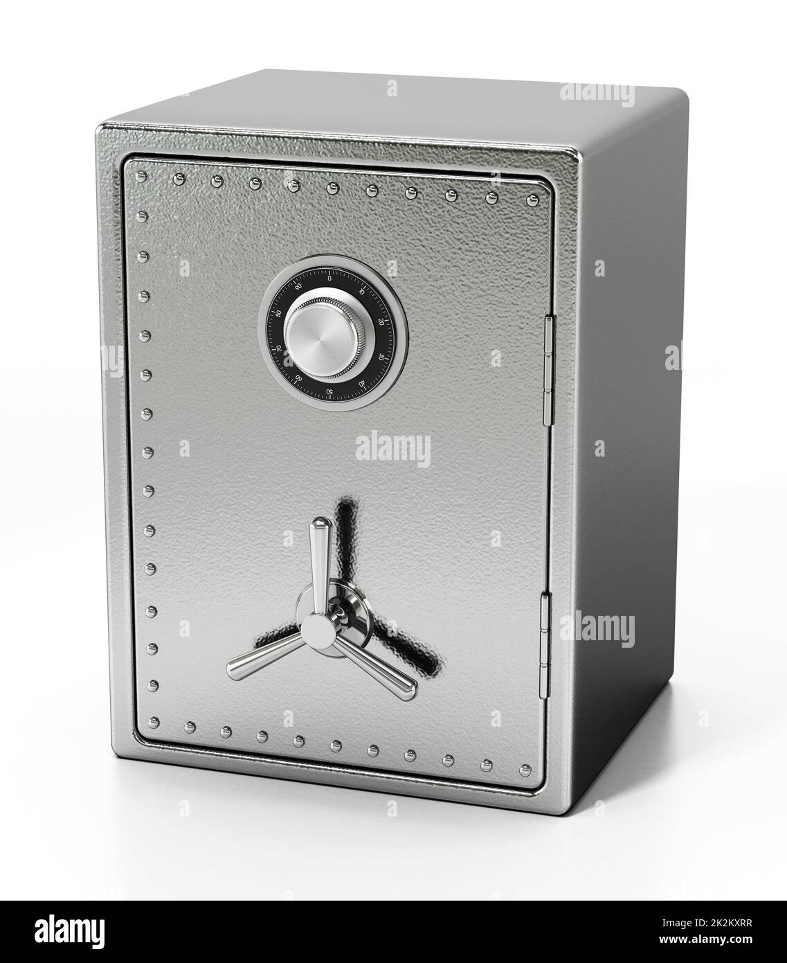 Steel safe isolated on white background. 3D illustration Stock Photo ...